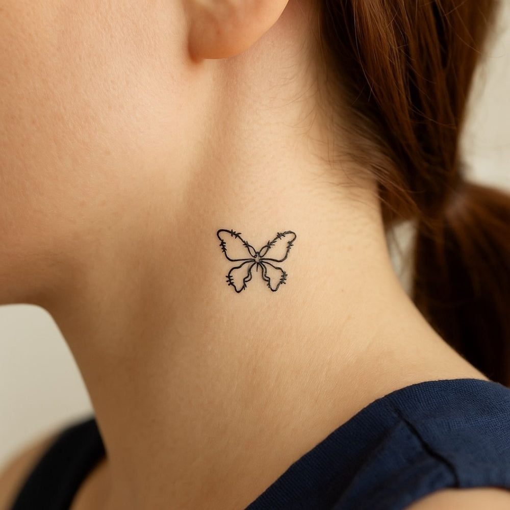 Barbed Wire Butterfly Tattoo | Temporalis