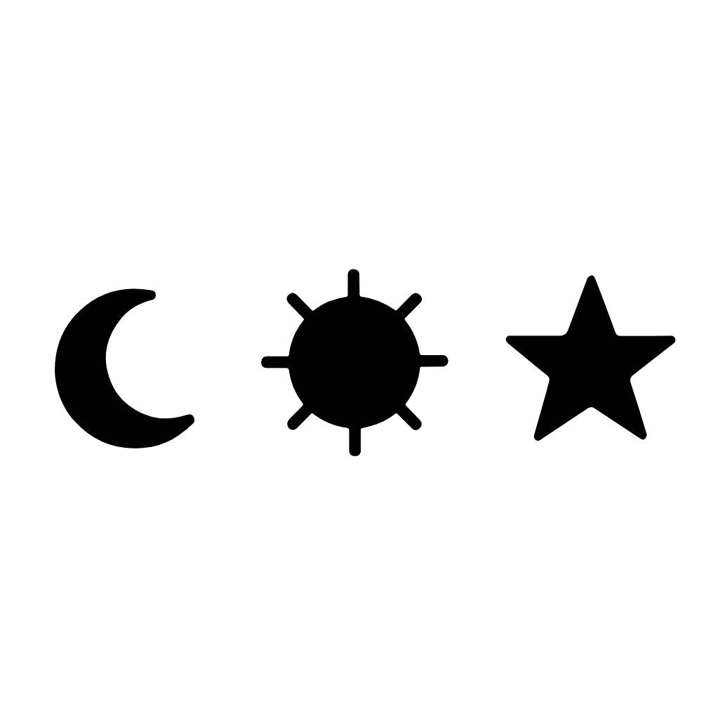 Celestial Trio: Moon - Sun - Star tattoo | Temporalis