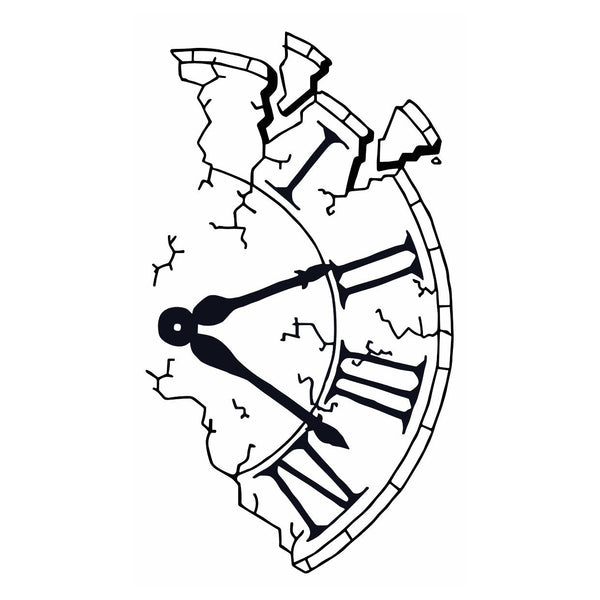 Cracked Roman Clock Tattoo | Temporalis