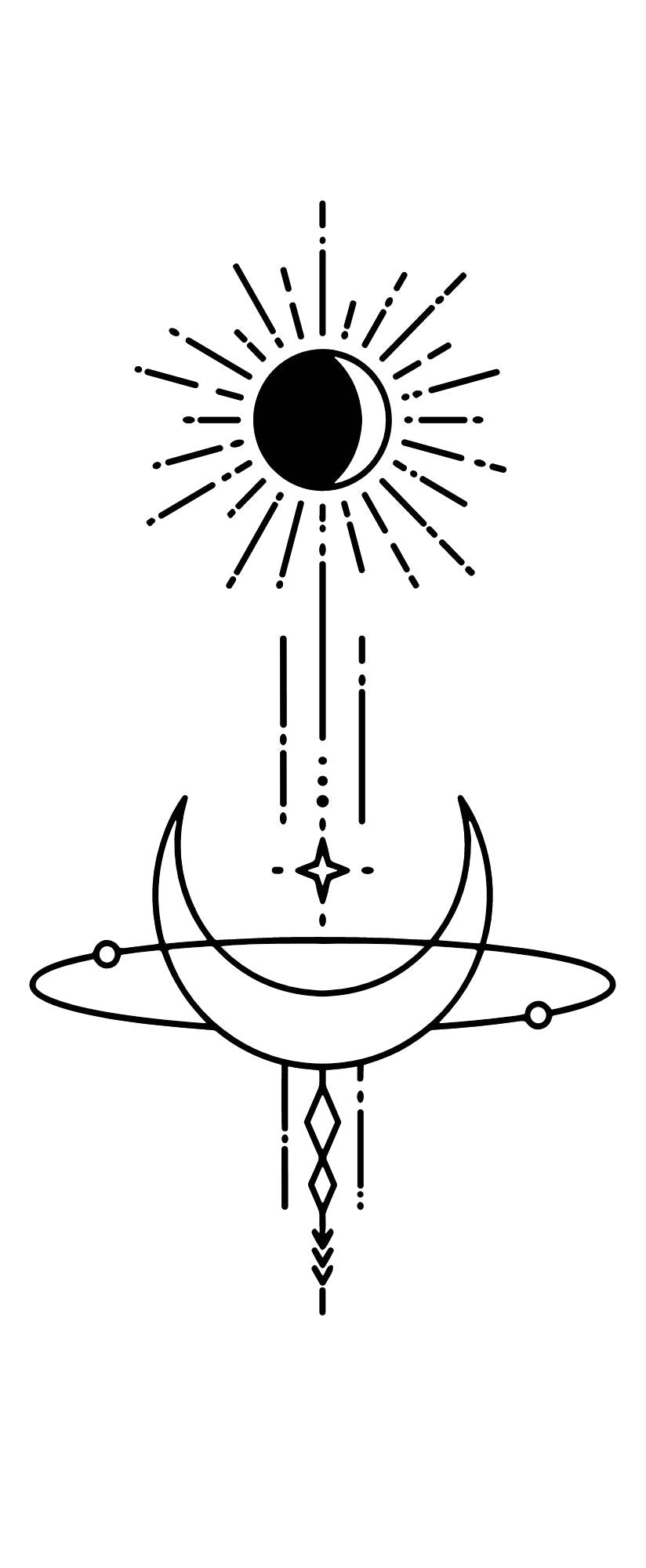 Solar Cosmic Eclipse Tattoo | Temporalis